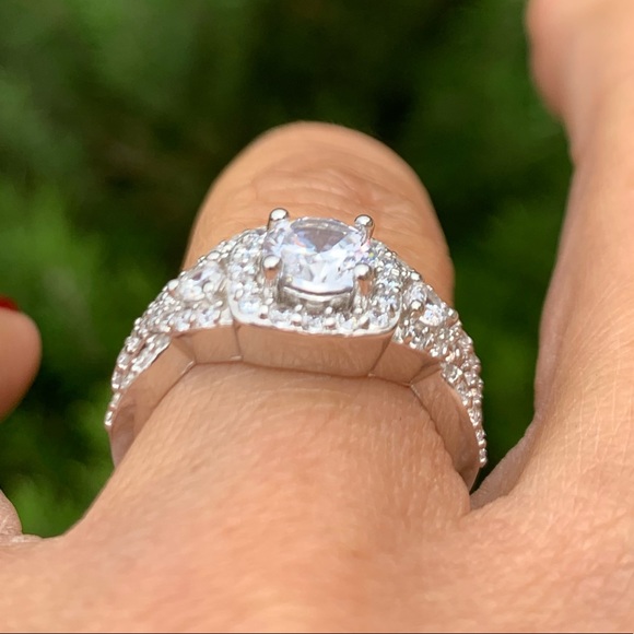 Jewelry | 14k Gold Plated Engagement Ring And Wedding Band | Poshmark